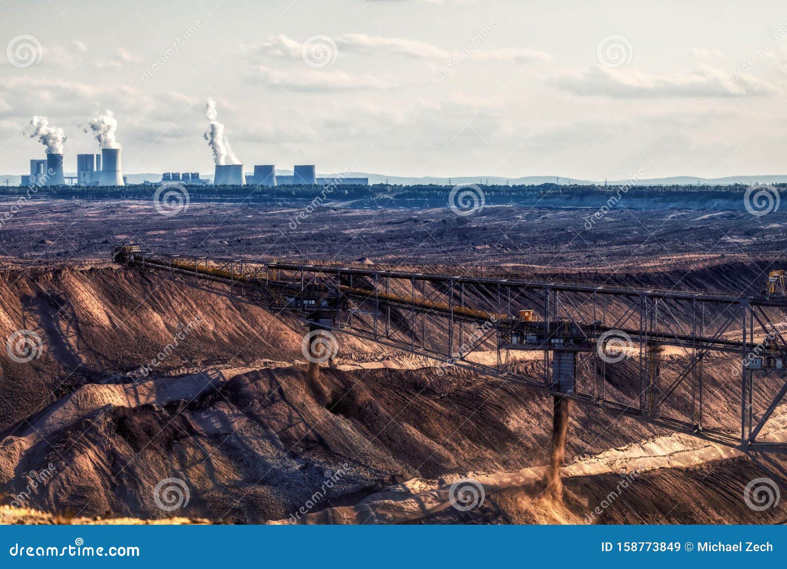 Coal Mining with Heavy Excavator in Germany, Boxberg Power Station in ...