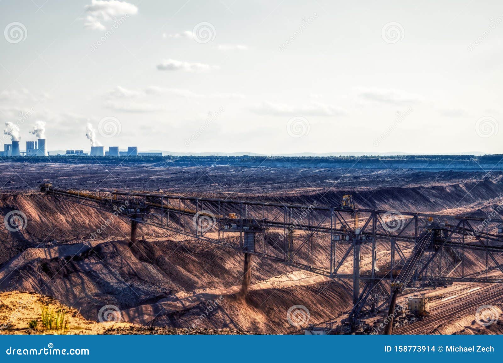 Coal Mining With Heavy Excavator In Germany, Boxberg Power Station In ...