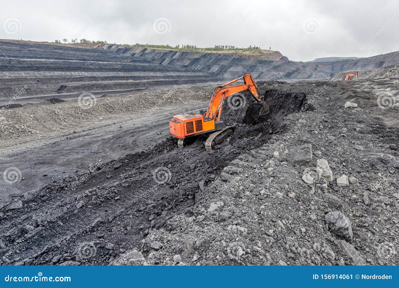 Coal Mining with a Hydraulic Excavator. Stock Image - Image of machine ...