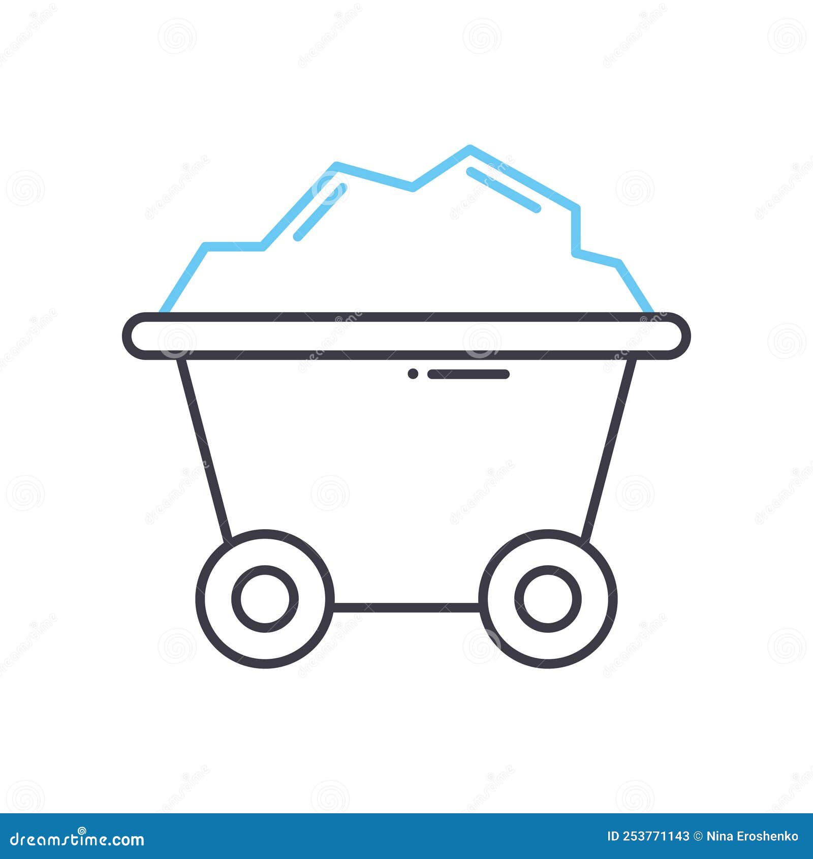 Coal Mining Line Icon, Outline Symbol, Vector Illustration, Concept ...