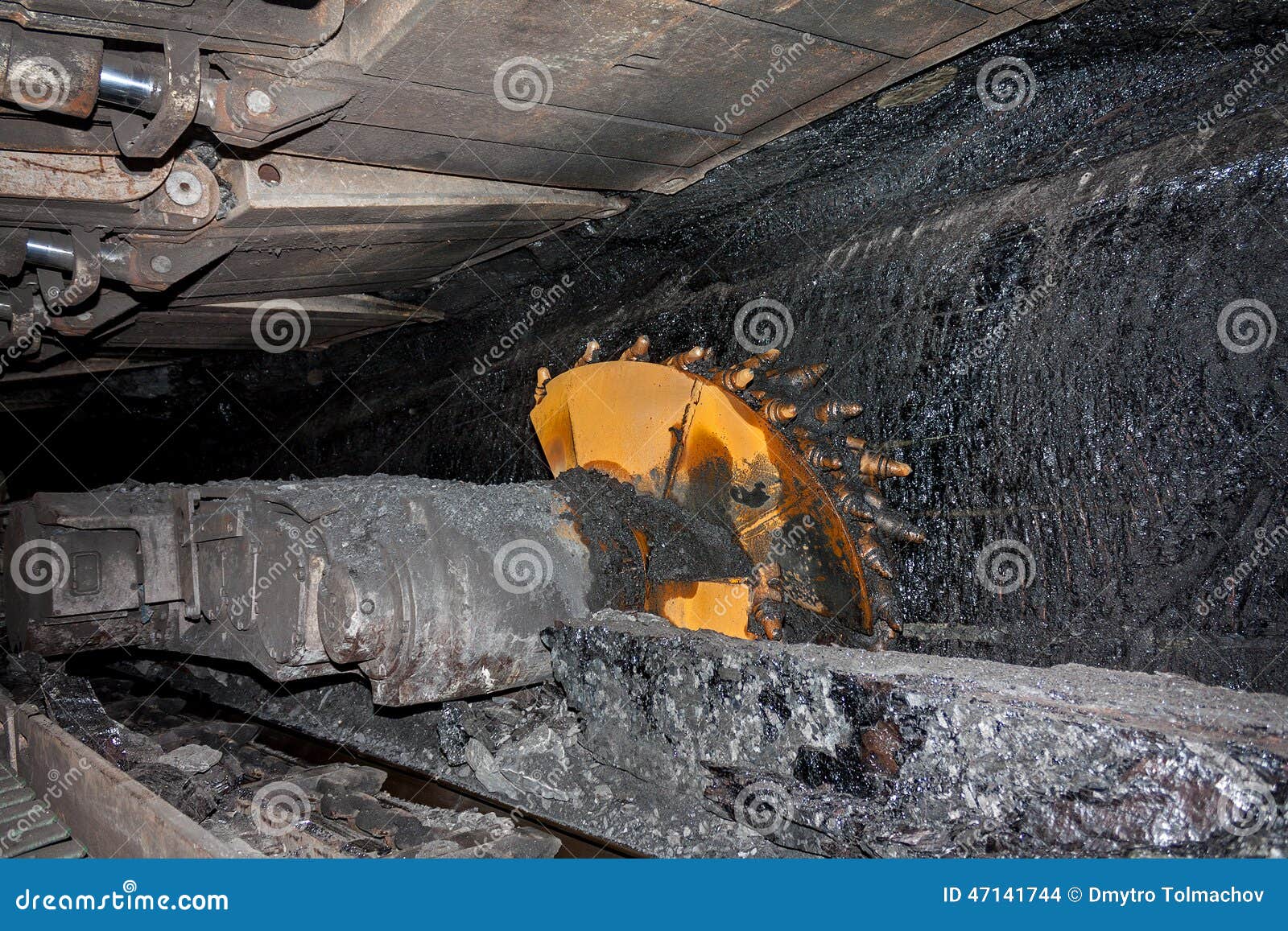 Coal Mining Machine With Rotating Cutting Drums Stock Photo - Image ...