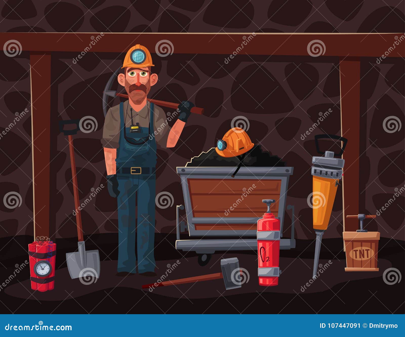 Coal Mining. Miner Character and Tools Stock Vector - Illustration of ... Coal Mining. Miner Character and Tools Stock Vector - Illustration of ...