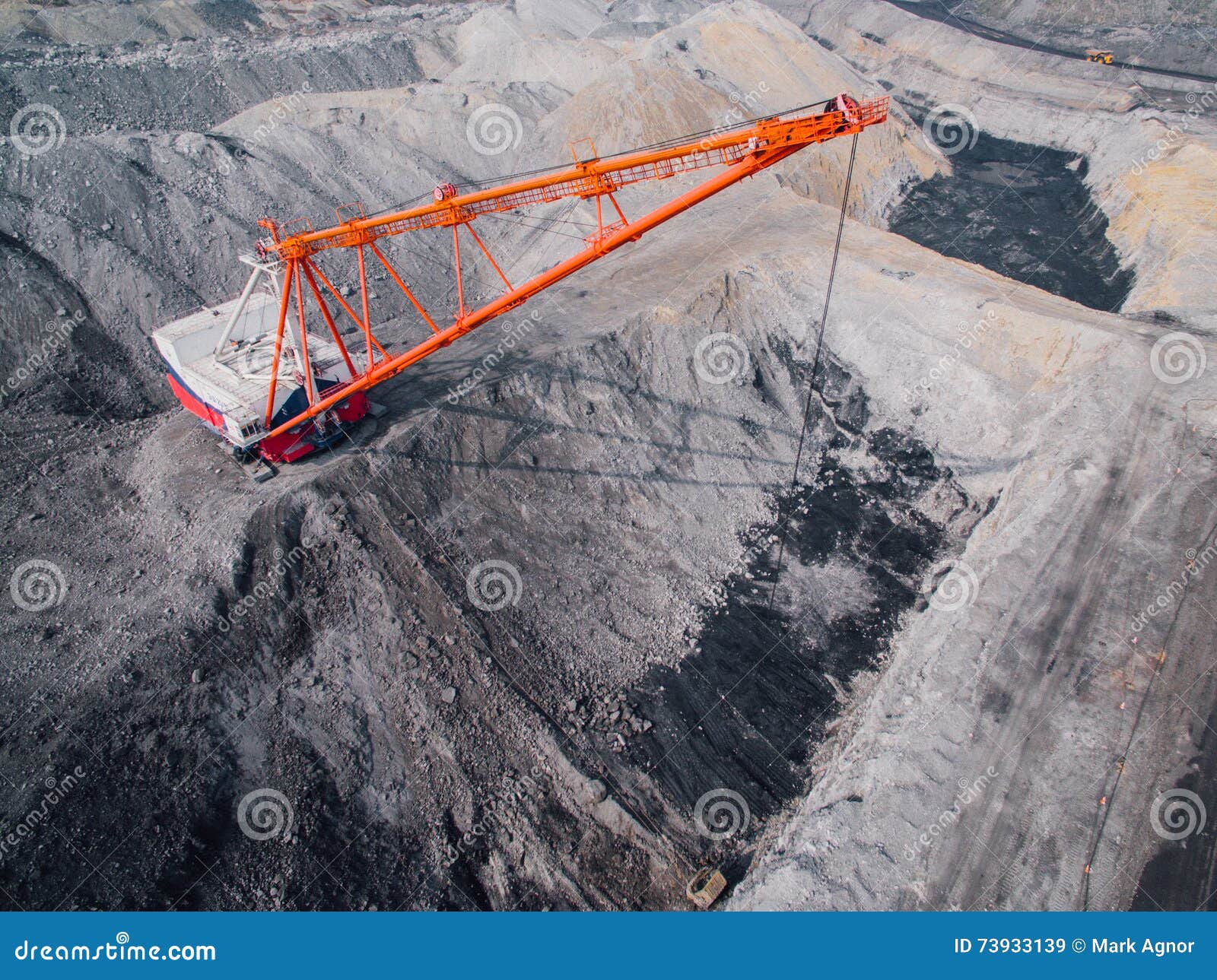 Coal mining in open pit stock image. Image of equipment - 73933139