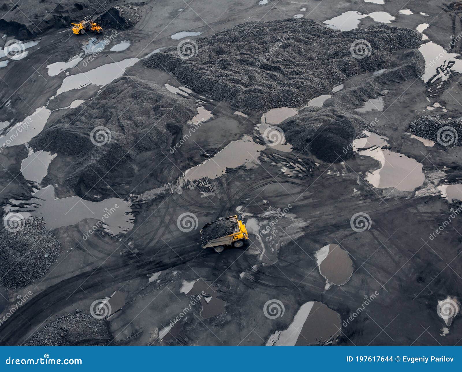 Coal Mining an Open Pit Extractive Industry, Top View Aerial Stock ...