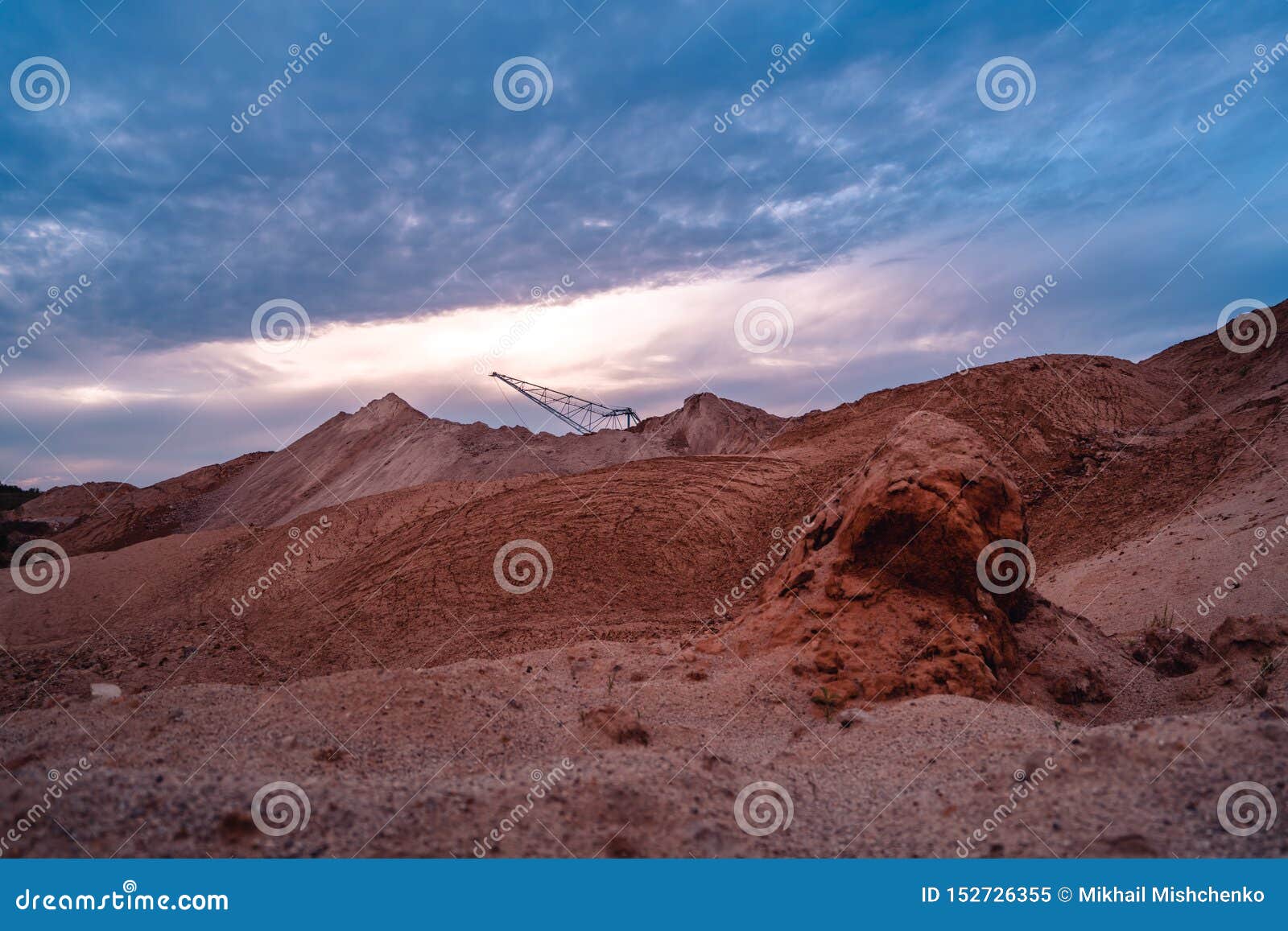 Coal Mining at an Open Pit at Sunset Stock Image - Image of excavator ...
