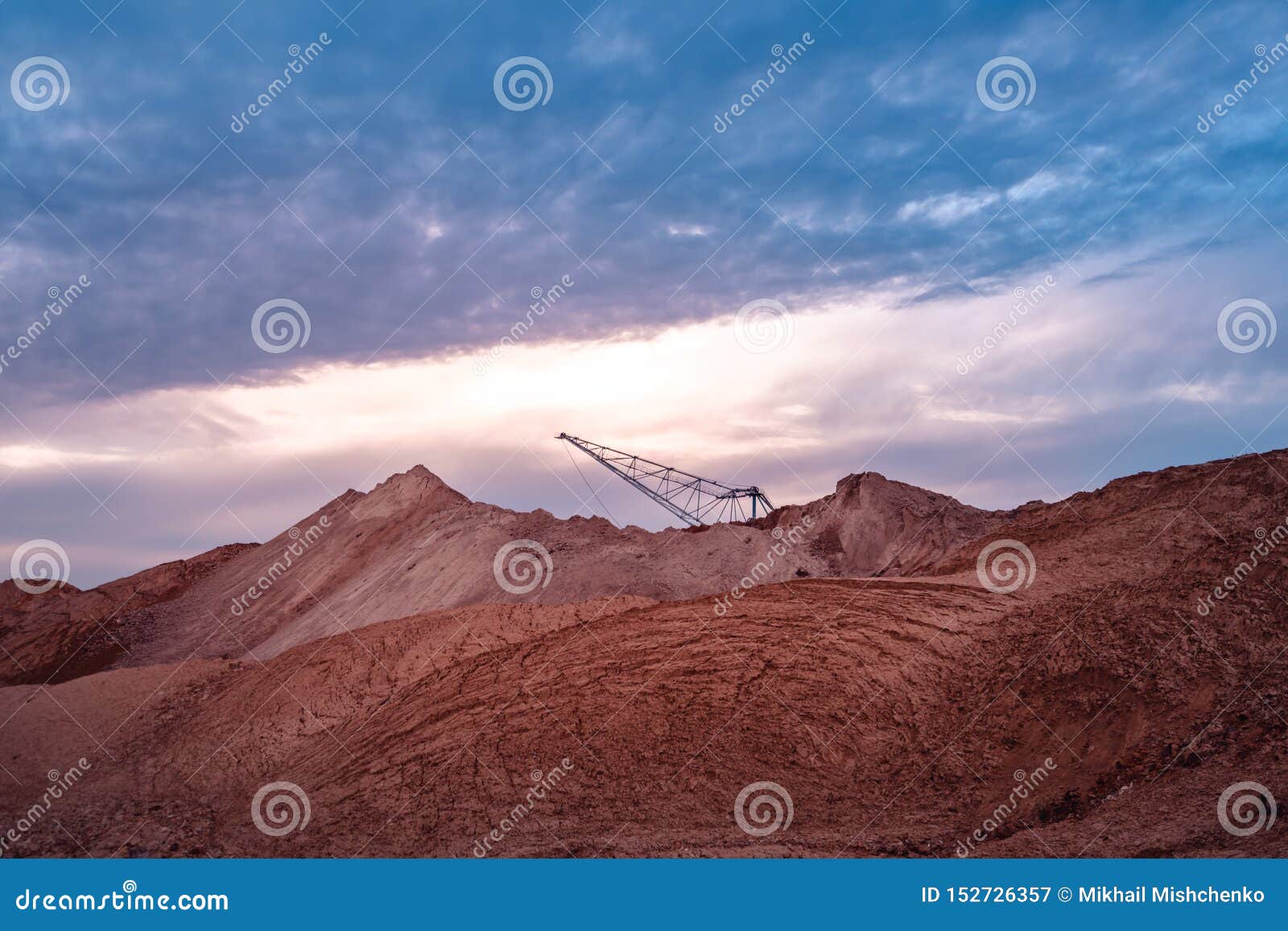 Coal Mining at an Open Pit at Sunset Stock Image - Image of mineral ...