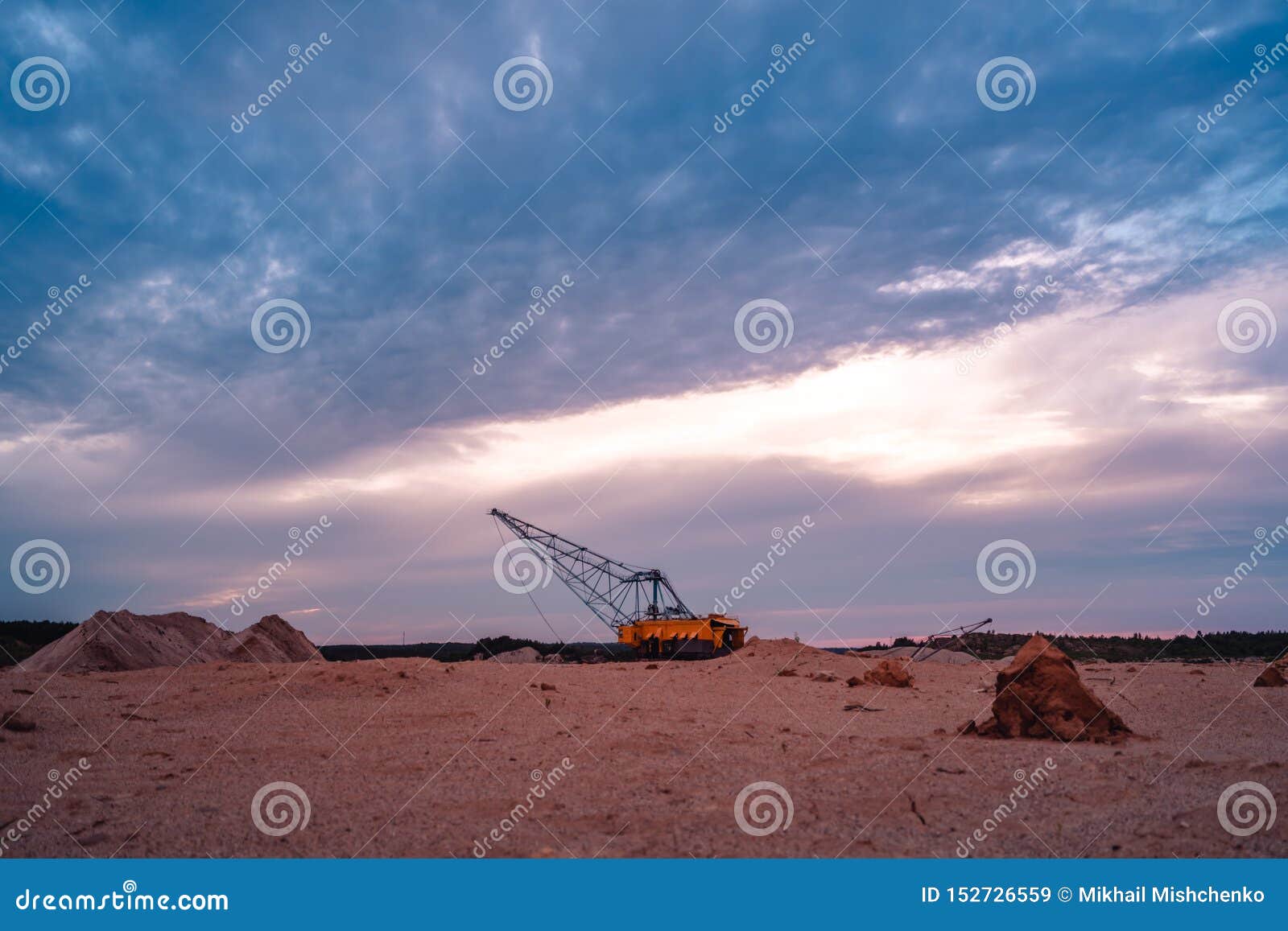 Coal Mining at an Open Pit at Sunset Stock Image - Image of power ...