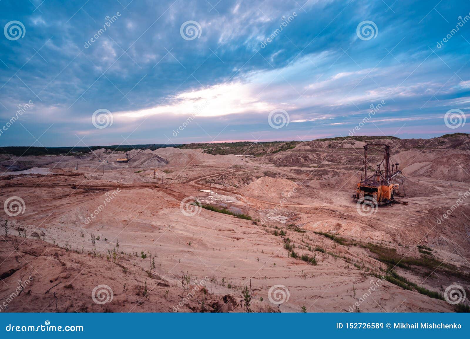 Coal Mining at an Open Pit at Sunset Stock Image - Image of industrial ...