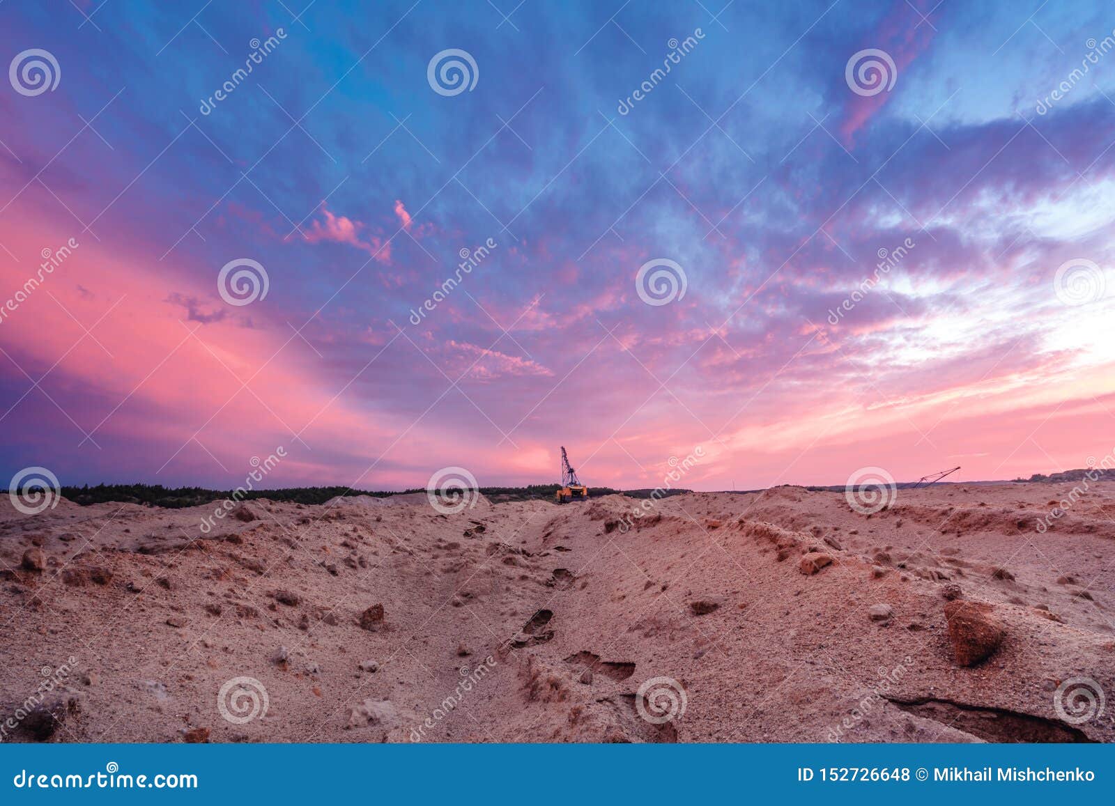 Coal Mining at an Open Pit at Sunset Stock Photo - Image of digging ...