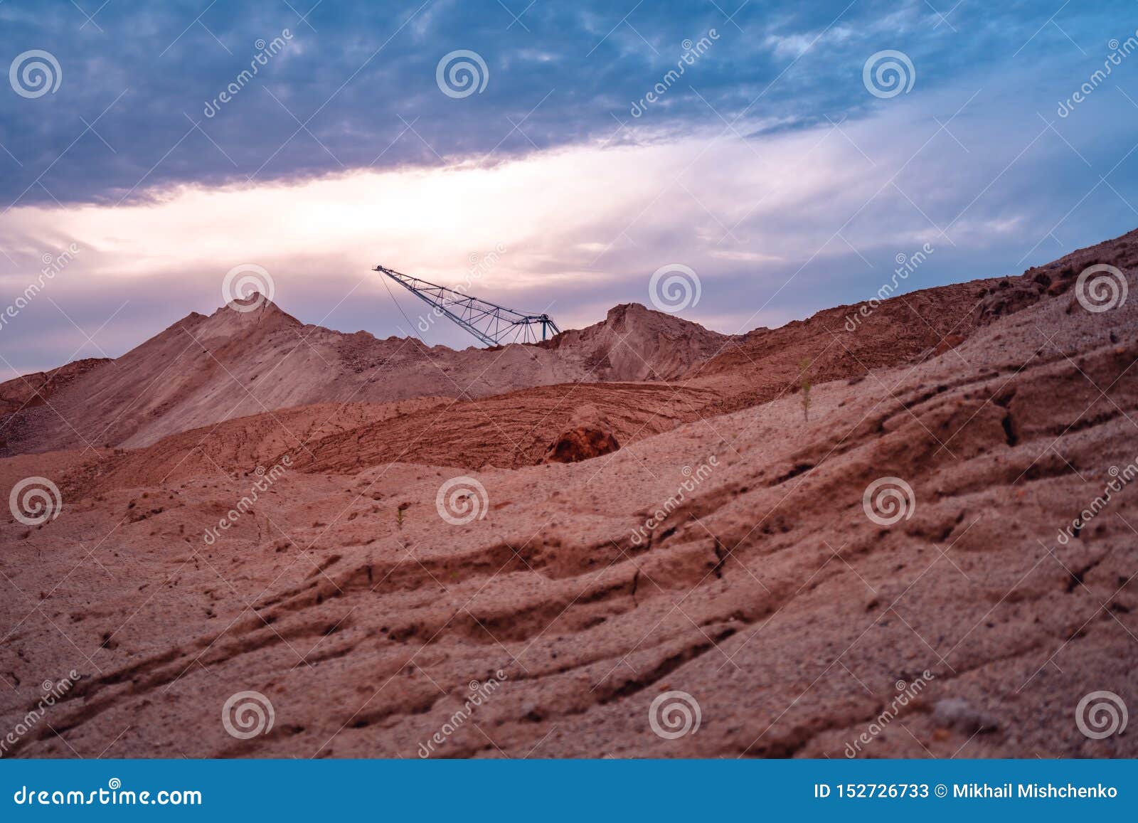 Coal Mining at an Open Pit at Sunset Stock Image - Image of industry ...