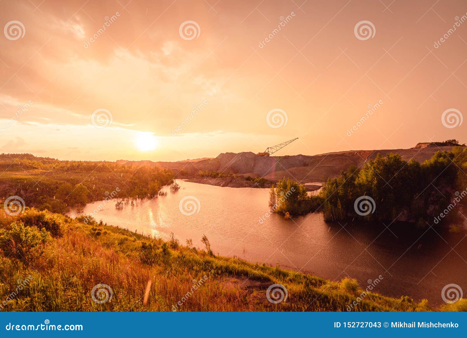 Coal Mining at an Open Pit at Sunset Stock Image - Image of fuel ...