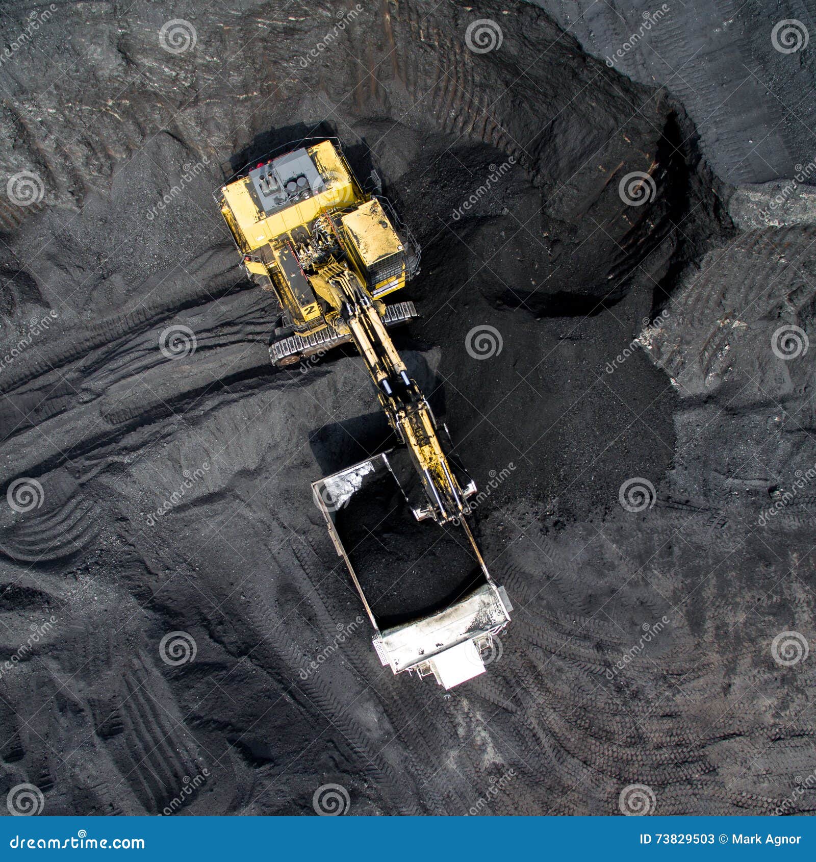 Coal mining on open pit stock image. Image of heavy, power - 73829503