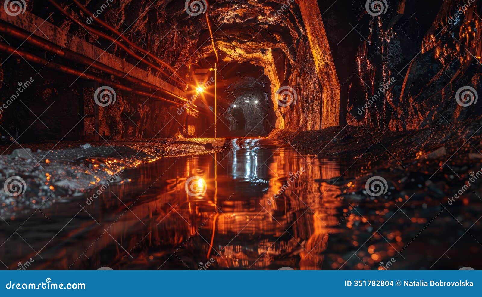 Coal Mining Operation in a Deep Mine Shaft Stock Photo - Image of ...