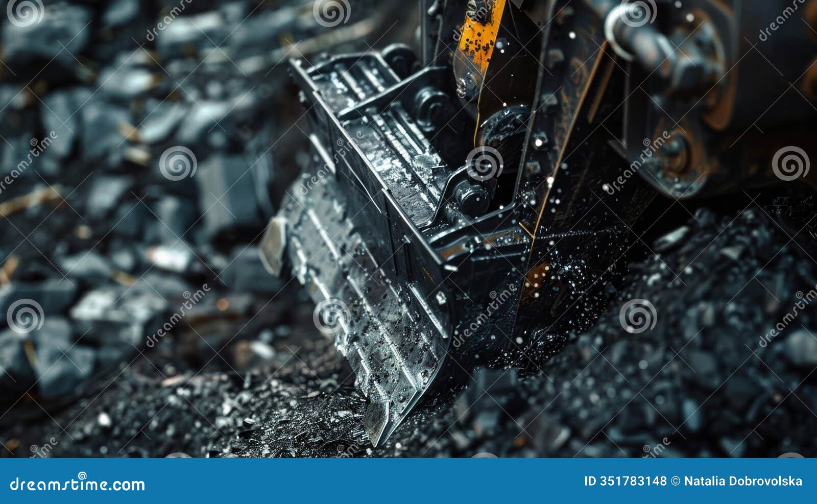 Coal Mining Process with Large Machinery and Workers in the Industrial ...