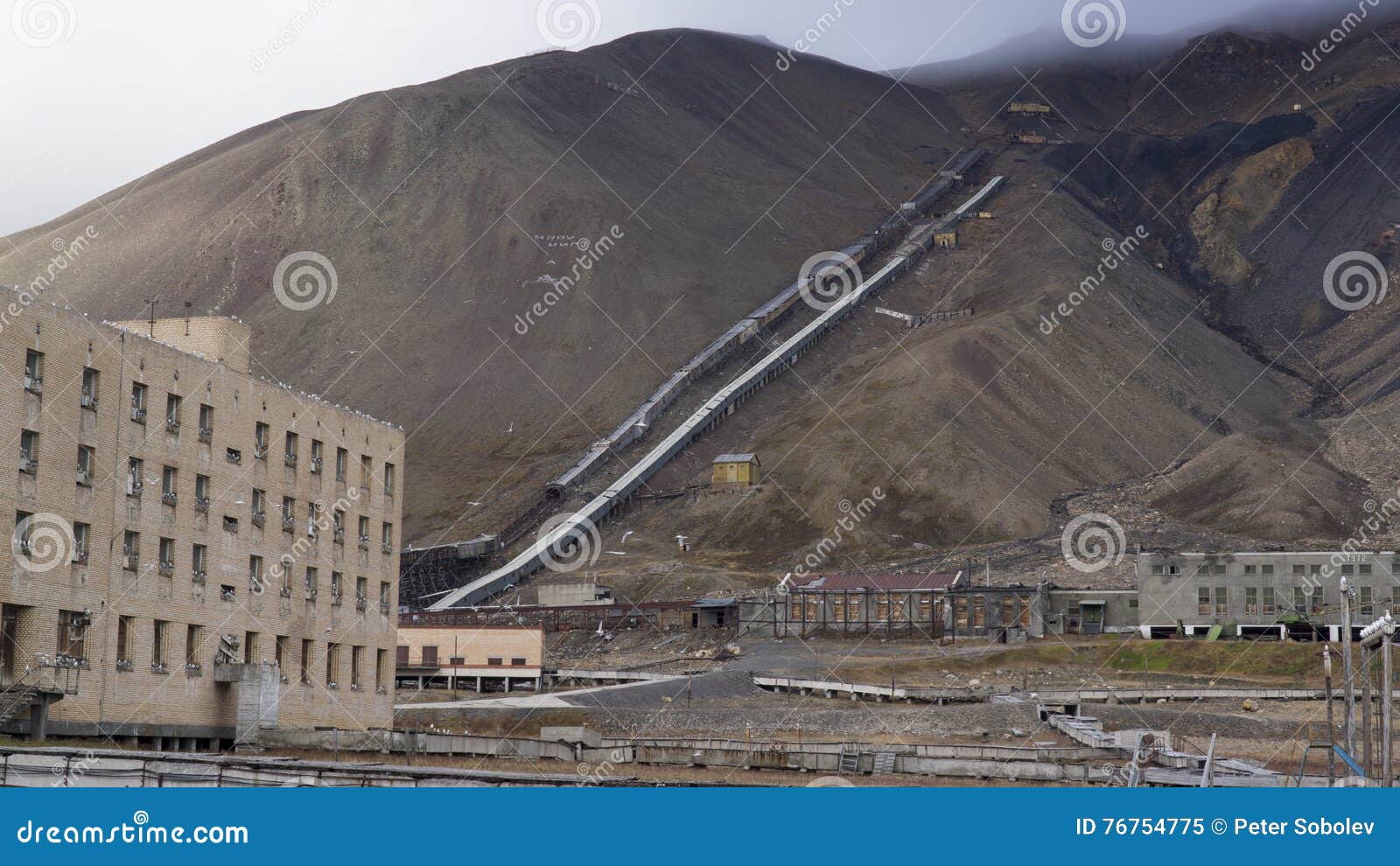 Coal-mining at Pyramiden Settlement. Svalbard Stock Image - Image of ...