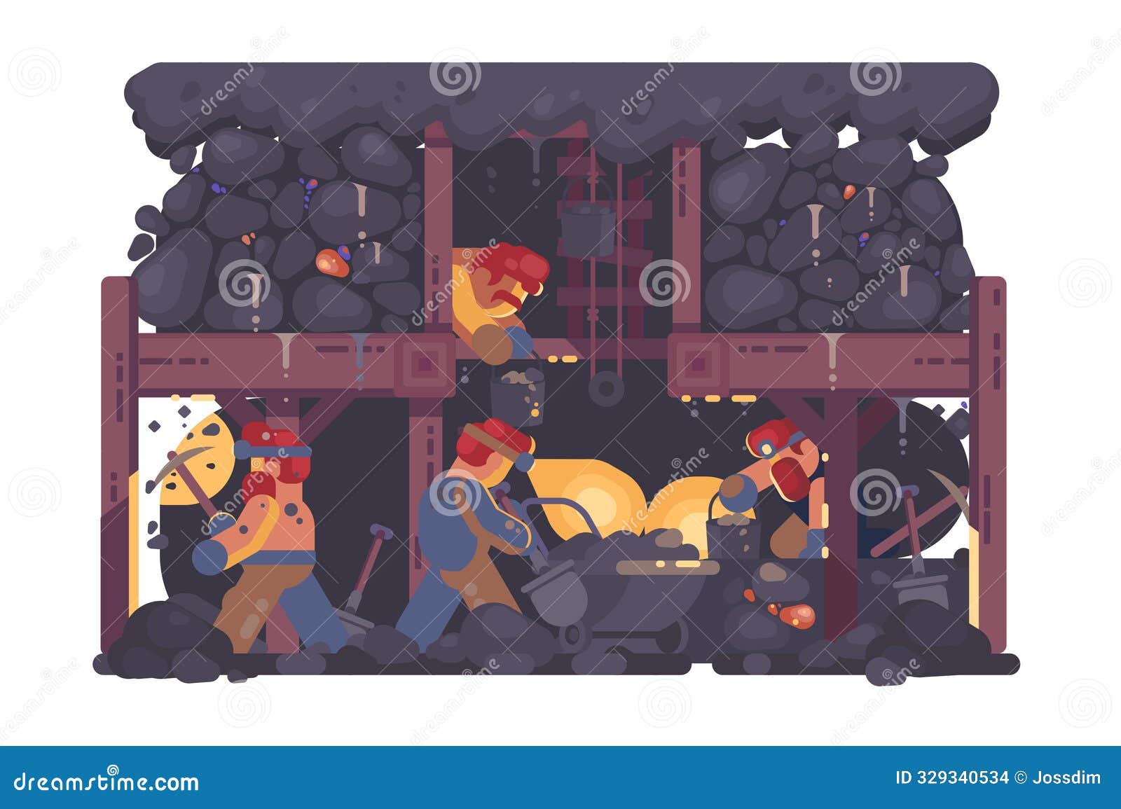 Coal Mining Isometric Flowchart Vector Illustration | CartoonDealer.com ...