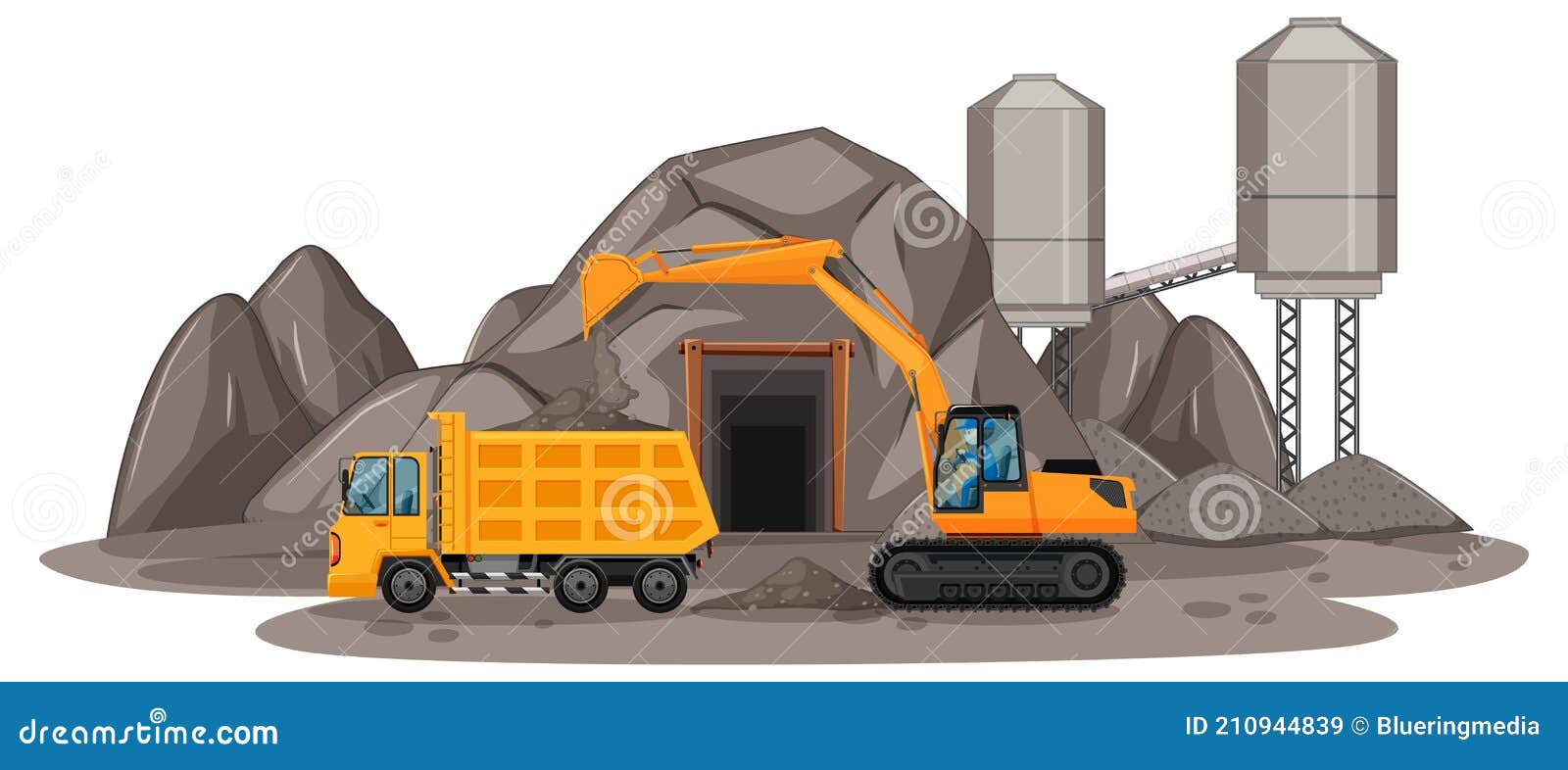 Coal Mining Scene with Different Types of Construction Trucks Stock ... Coal Mining Scene with Different Types of Construction Trucks Stock ...