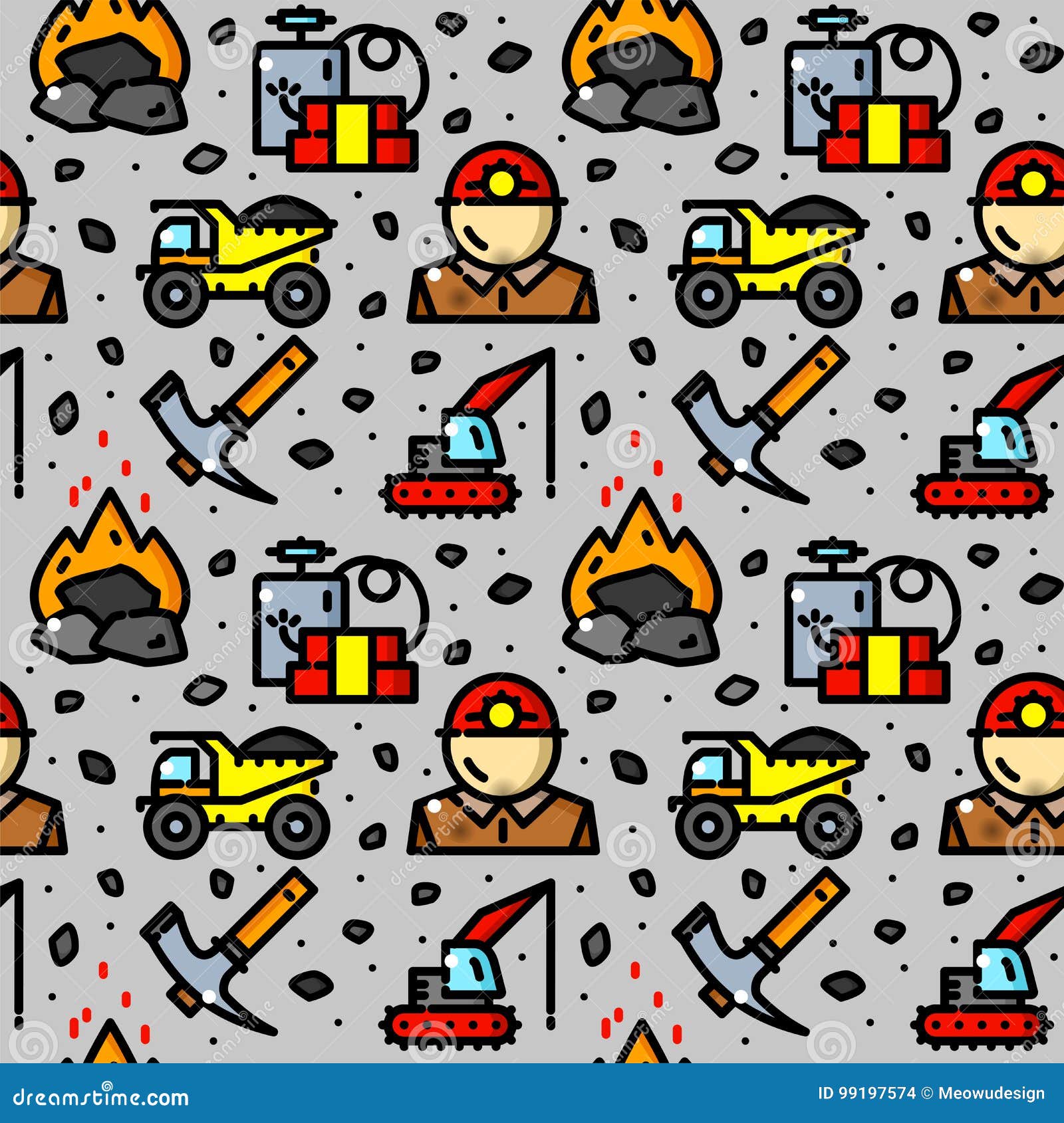 Coal Mining Seamless Pattern Vector Illustration Stock Vector ... Coal Mining Seamless Pattern Vector Illustration Stock Vector ...