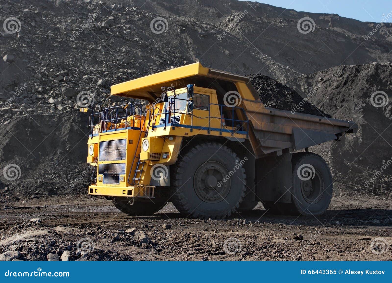 Coal Mining. the Truck Transporting Coal. Stock Image - Image of heap ...