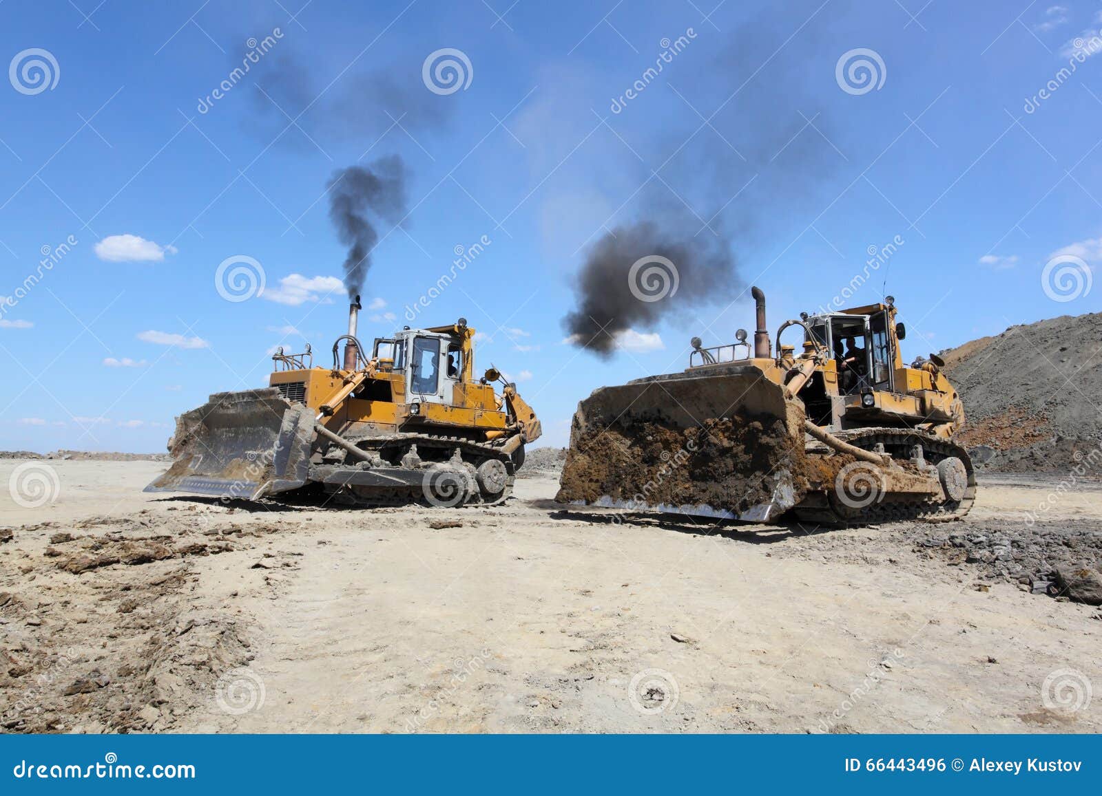 Bulldozers In Row Royalty-Free Stock Photo | CartoonDealer.com #112123365