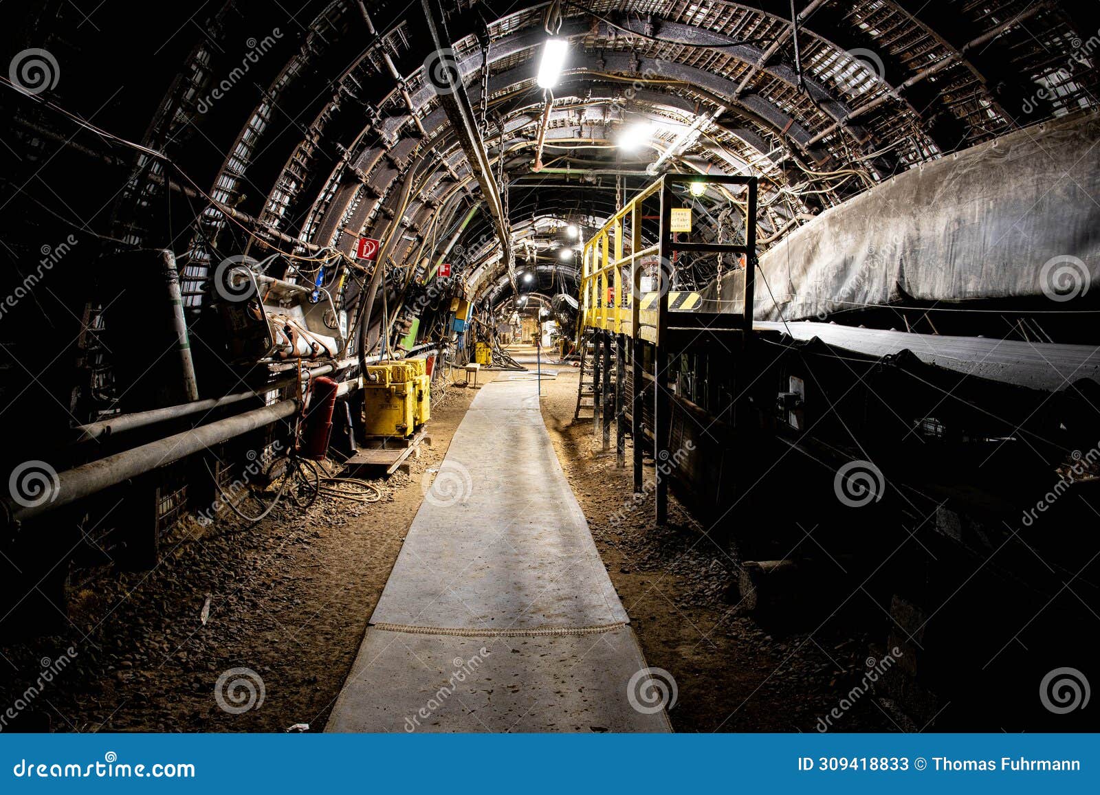 Coal Mining Underground with Large Machines and in Long, Dark Corridors ...