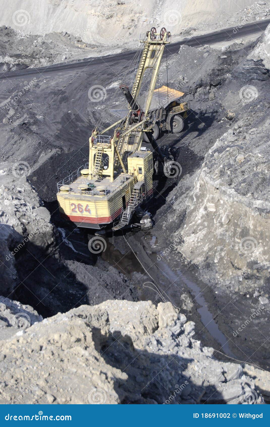 A Mining Shovel Excavator In A Opencast Coal Mine Stock Photo ...