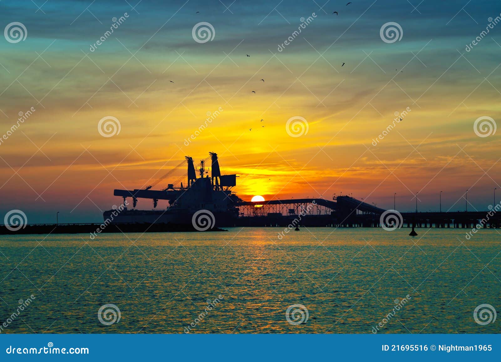 Coal pier at sunrise stock photo. Image of dock, harbour - 21695516