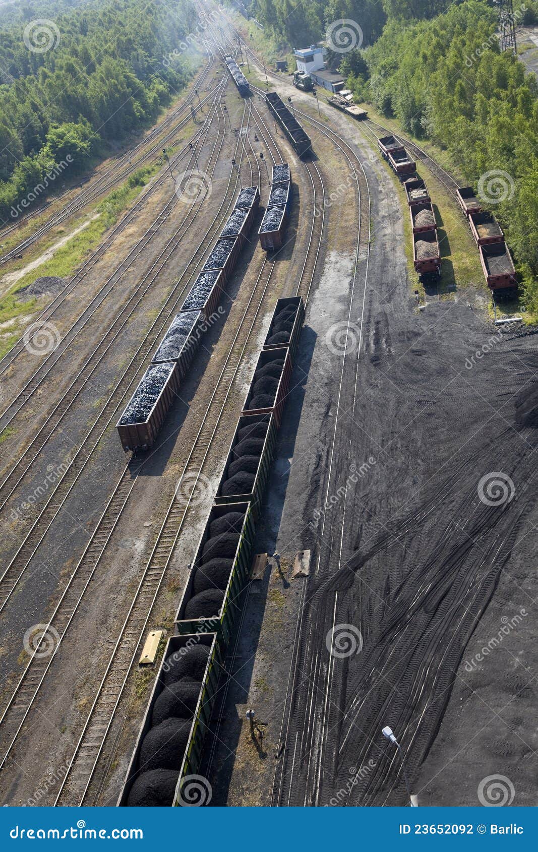 Coal Piled In Front Of Coal Burning Power Plant Royalty-Free Stock ...