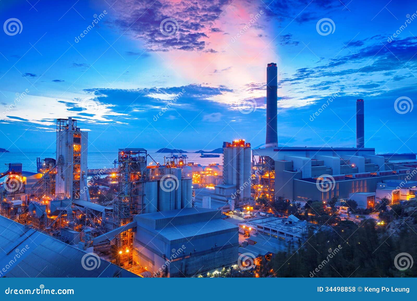 Coal Power Station and Cement Plant Stock Photo - Image of place ...
