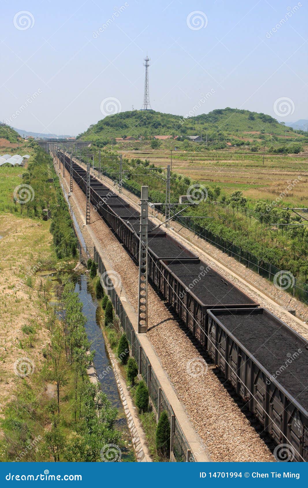 Coal Railway Transportation Stock Photo - Image of carriages, cargo ...