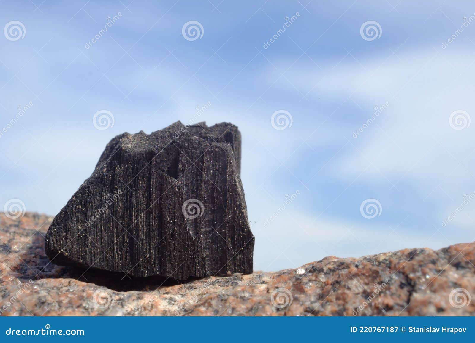 Piece of Coal on the Rock, Macro Photography Stock Image - Image of ...