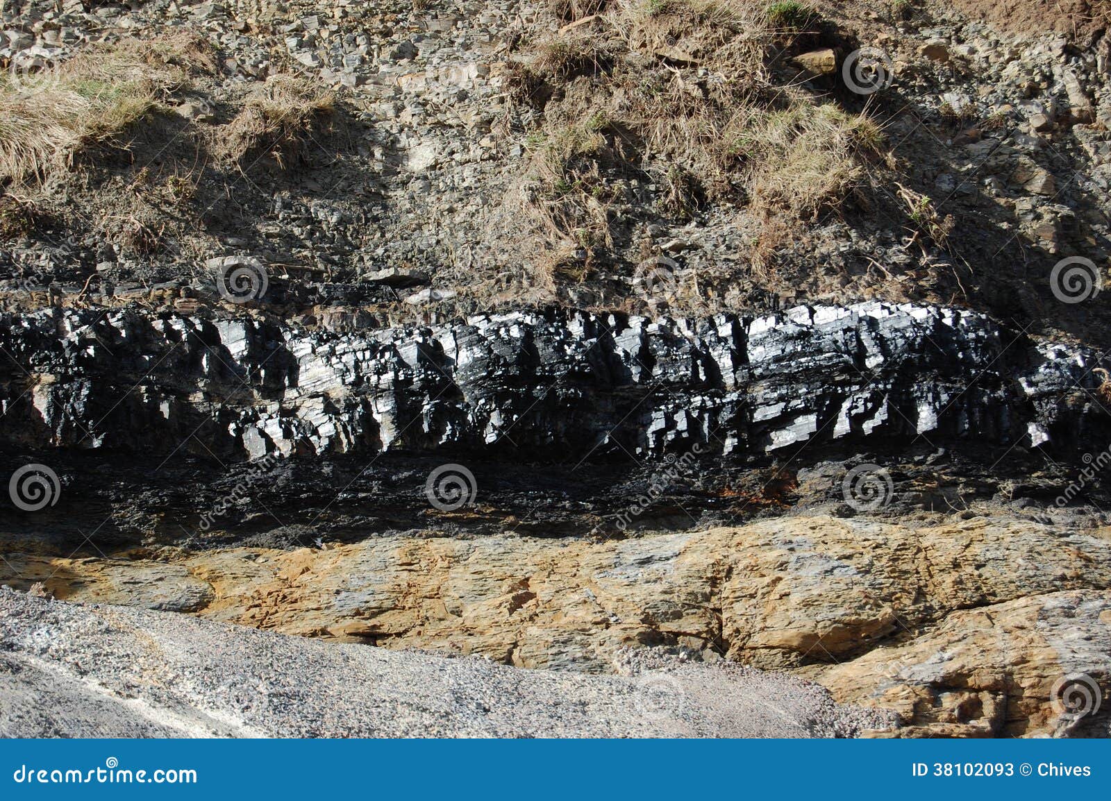 Coal seam stock image. Image of seam, coal, layer, seaside - 38102093