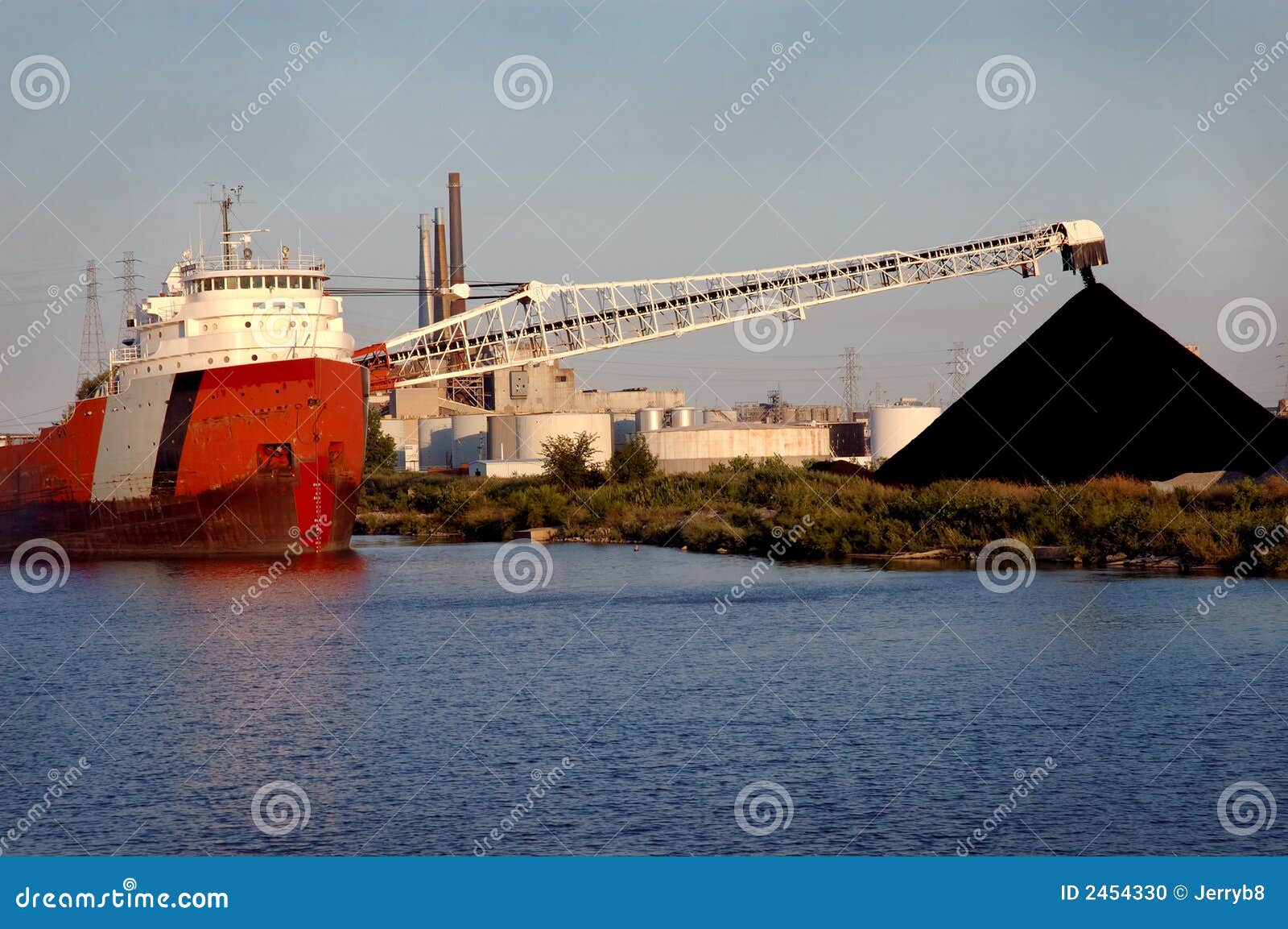 Coal Ship, Detroit stock photo. Image of dock, boom, freighter - 2454330