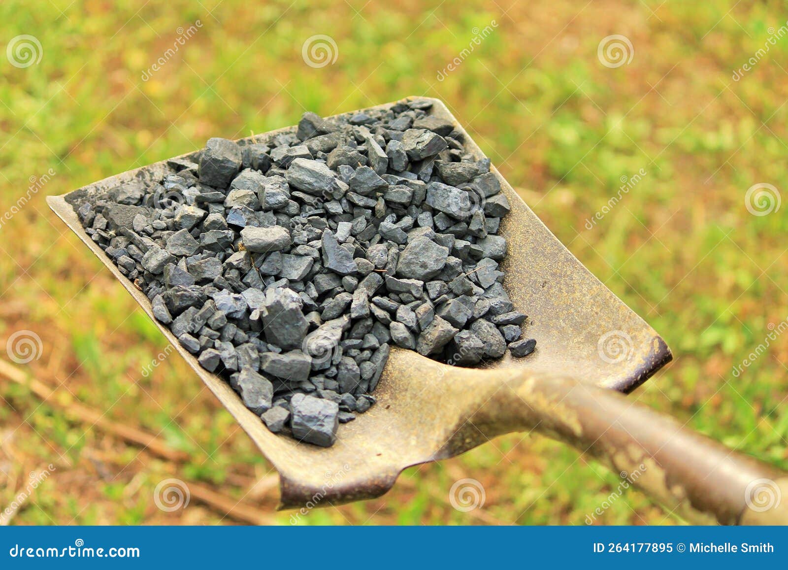 Shovel Full of Small Pebbles of Coal Stock Image - Image of fuel, gold ...