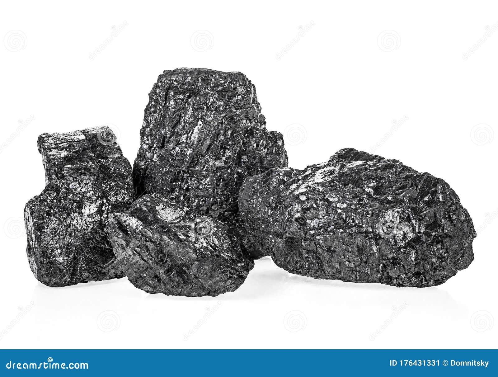 Coal Stack Isolated on a White Background Stock Image - Image of ...
