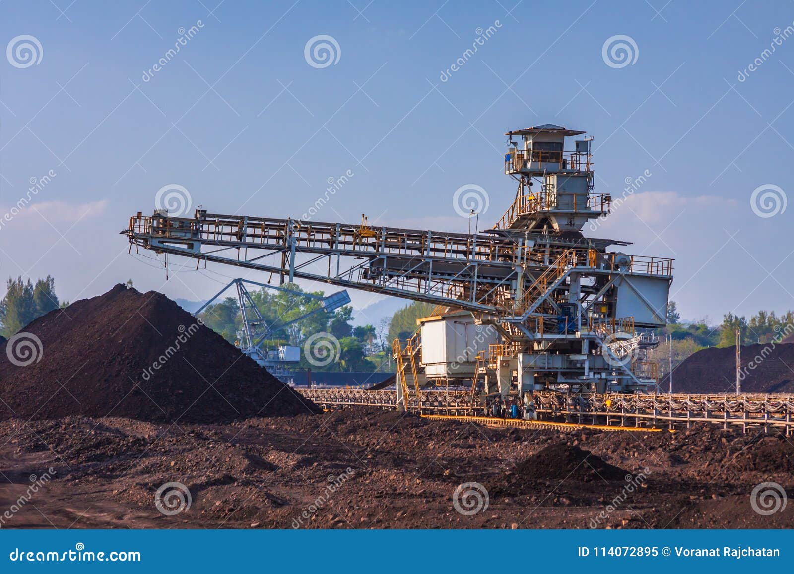 Coal Stacker Machine Conveyor Stock Image - Image of machinery ...