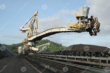 Coal stacker reclaimer stock photo. Image of machine, handling - 1197100
