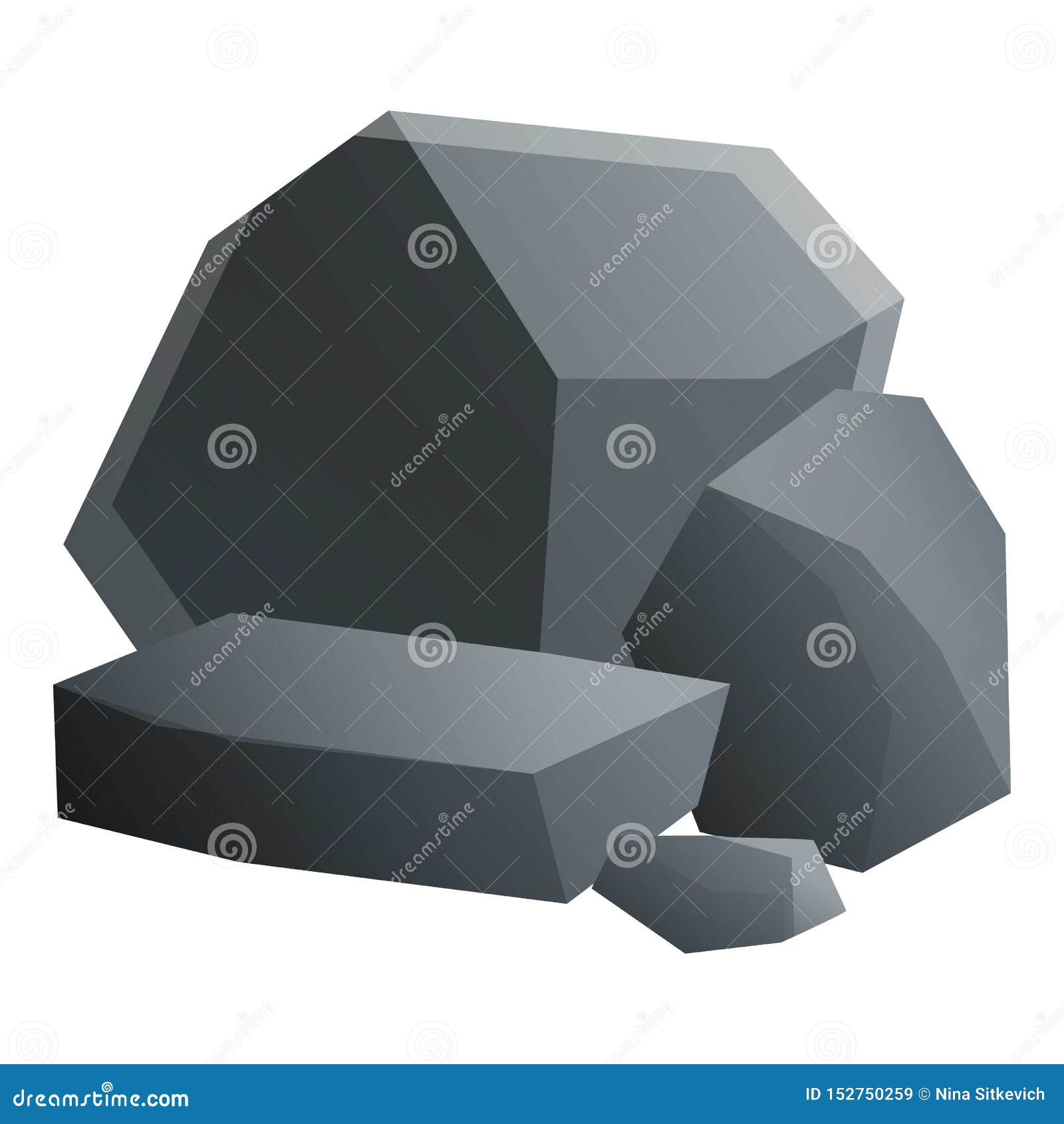 Coal Stones Icon, Cartoon Style Stock Vector - Illustration of icon ...