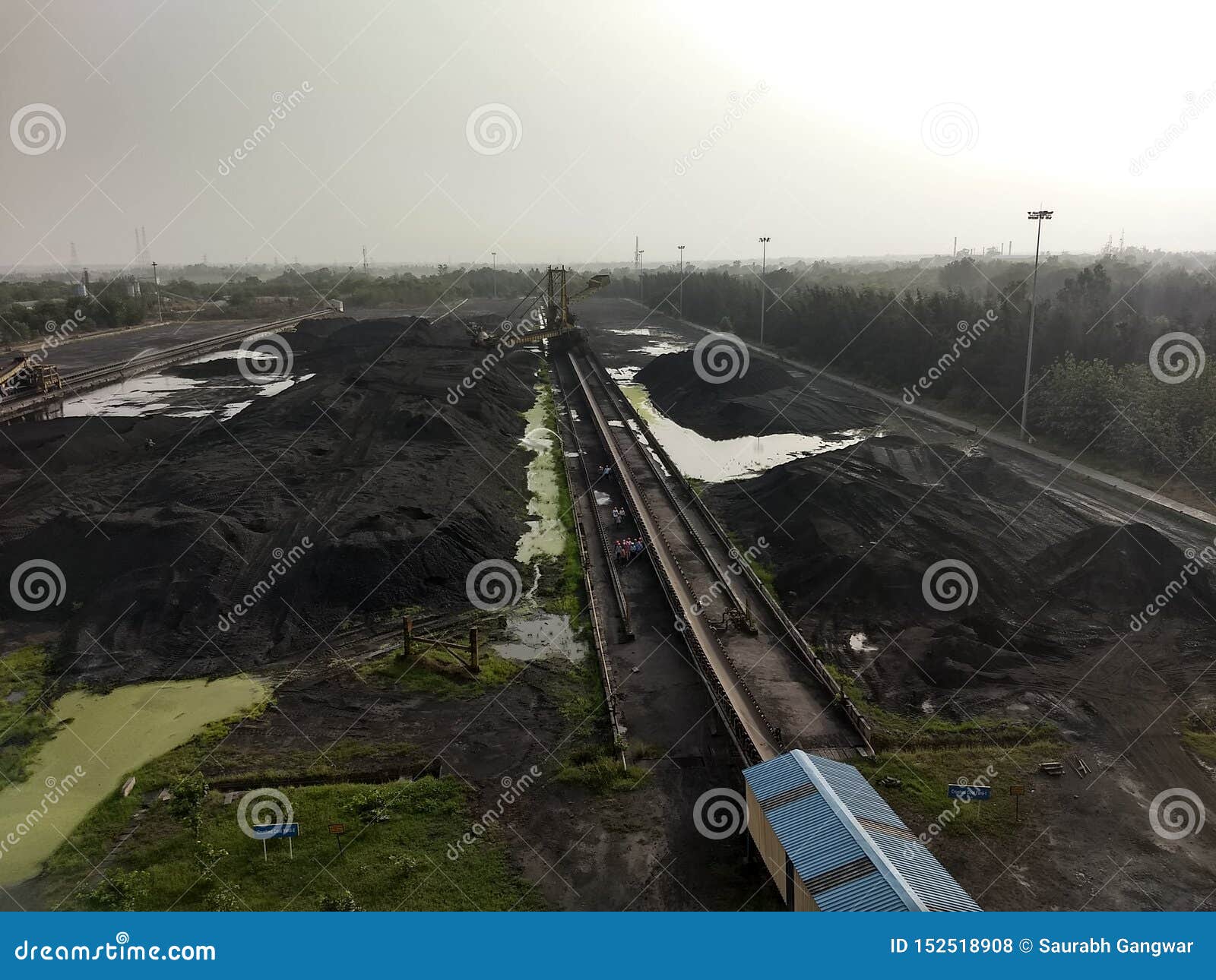 Coal Storage Area in Industries Stock Photo - Image of loop, present ...