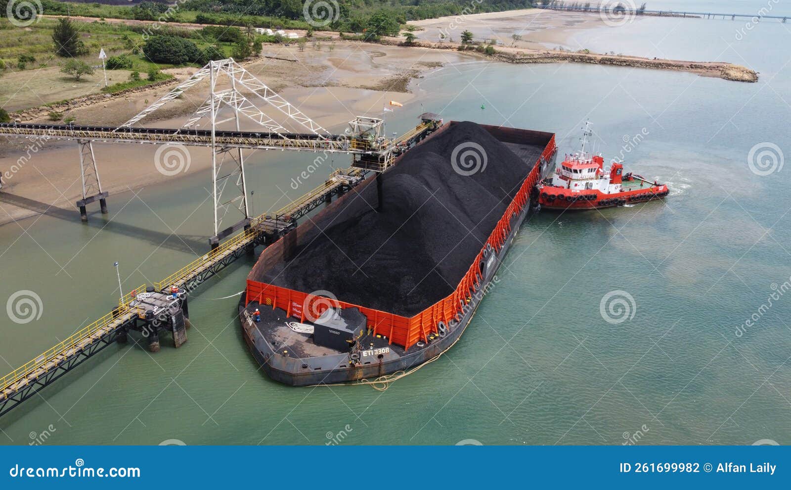 Coal Terminal Loading Barge at Port Stock Photo - Image of terminal ...
