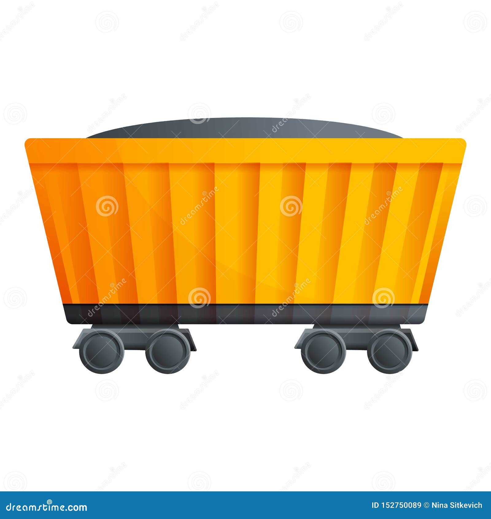 Coal Train Wagon Icon, Cartoon Style Stock Vector - Illustration of ...