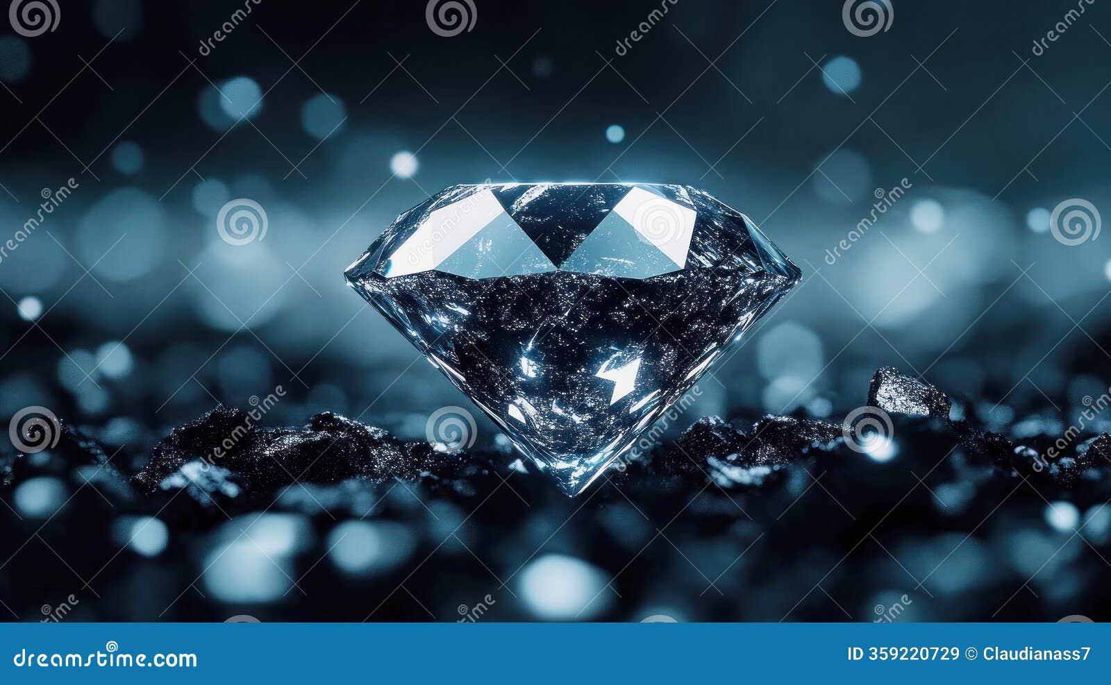 Coal Transforms into Brilliant Diamonds in a Dark Setting Stock Image ...