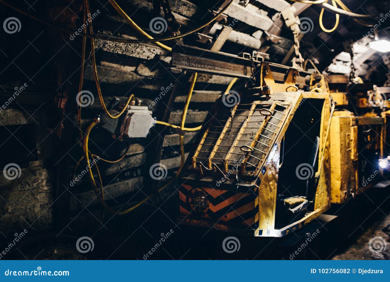 Coal Transport Train in Underground Coal Mine Stock Photo - Image of ...