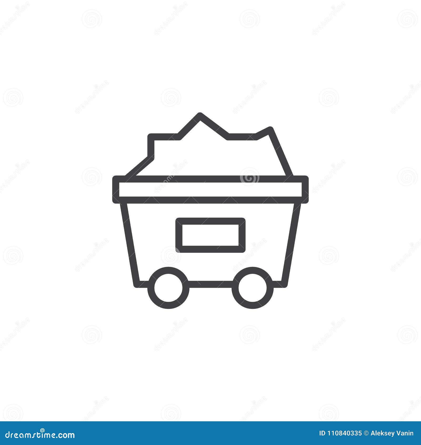 Coal trolley outline icon stock vector. Illustration of linear - 110840335