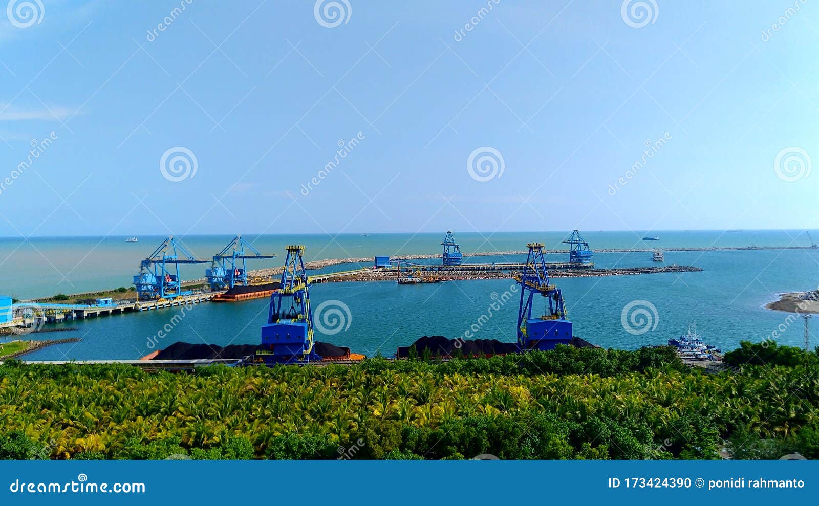 Coal Unloading Port of Cilacap Power Plant Stock Photo - Image of ...