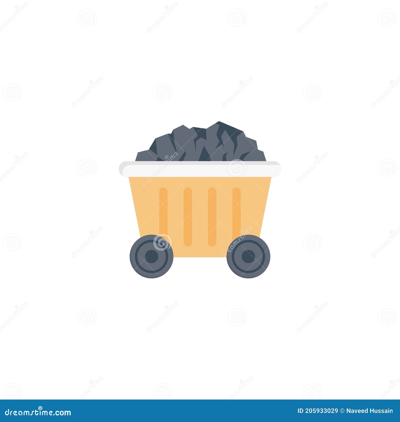 Coal Vector Flat Colour Icon Stock Vector - Illustration of resource ...