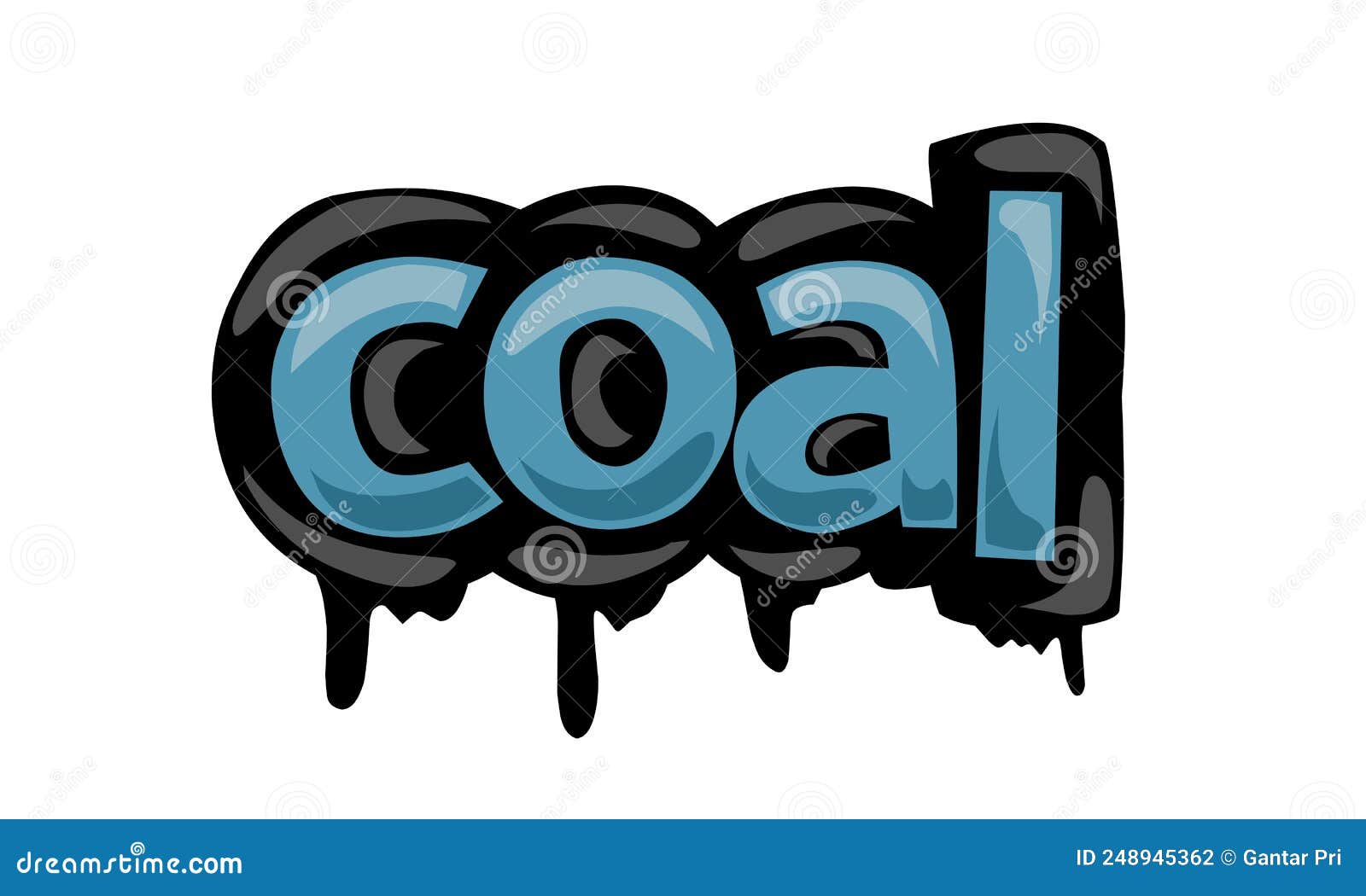 COAL Writing Vector Design on White Background Stock Illustration ...
