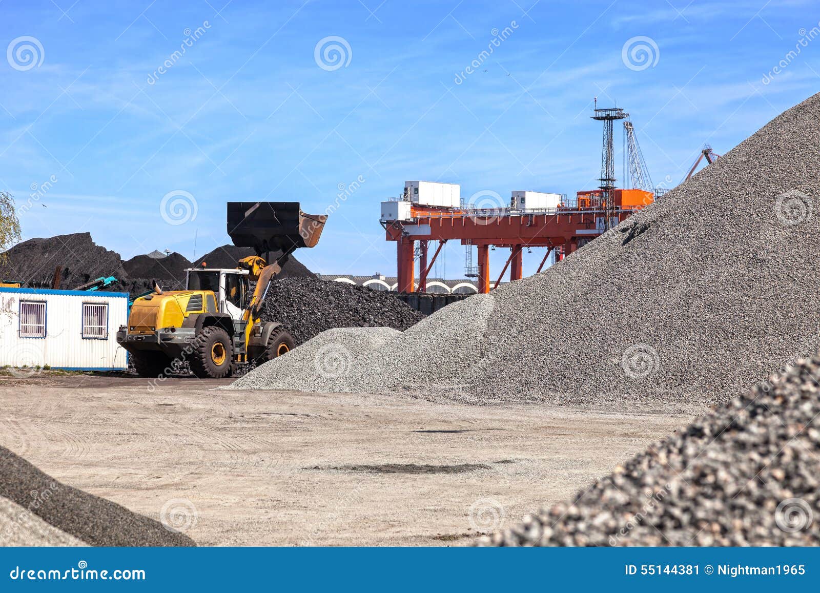 Coal yard storage stock image. Image of construction - 55144381