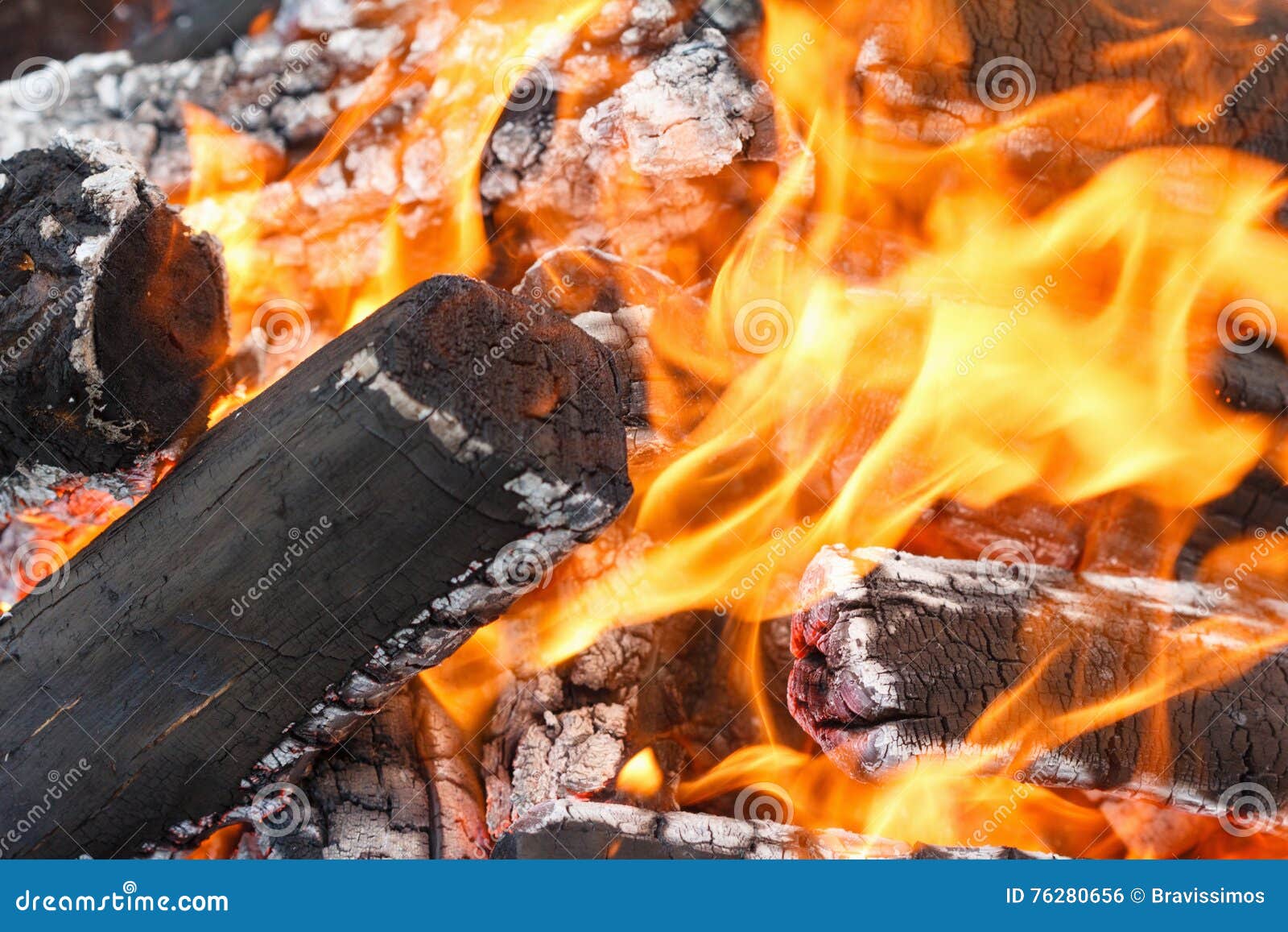 Coals of campfire closeup stock photo. Image of ember - 76280656