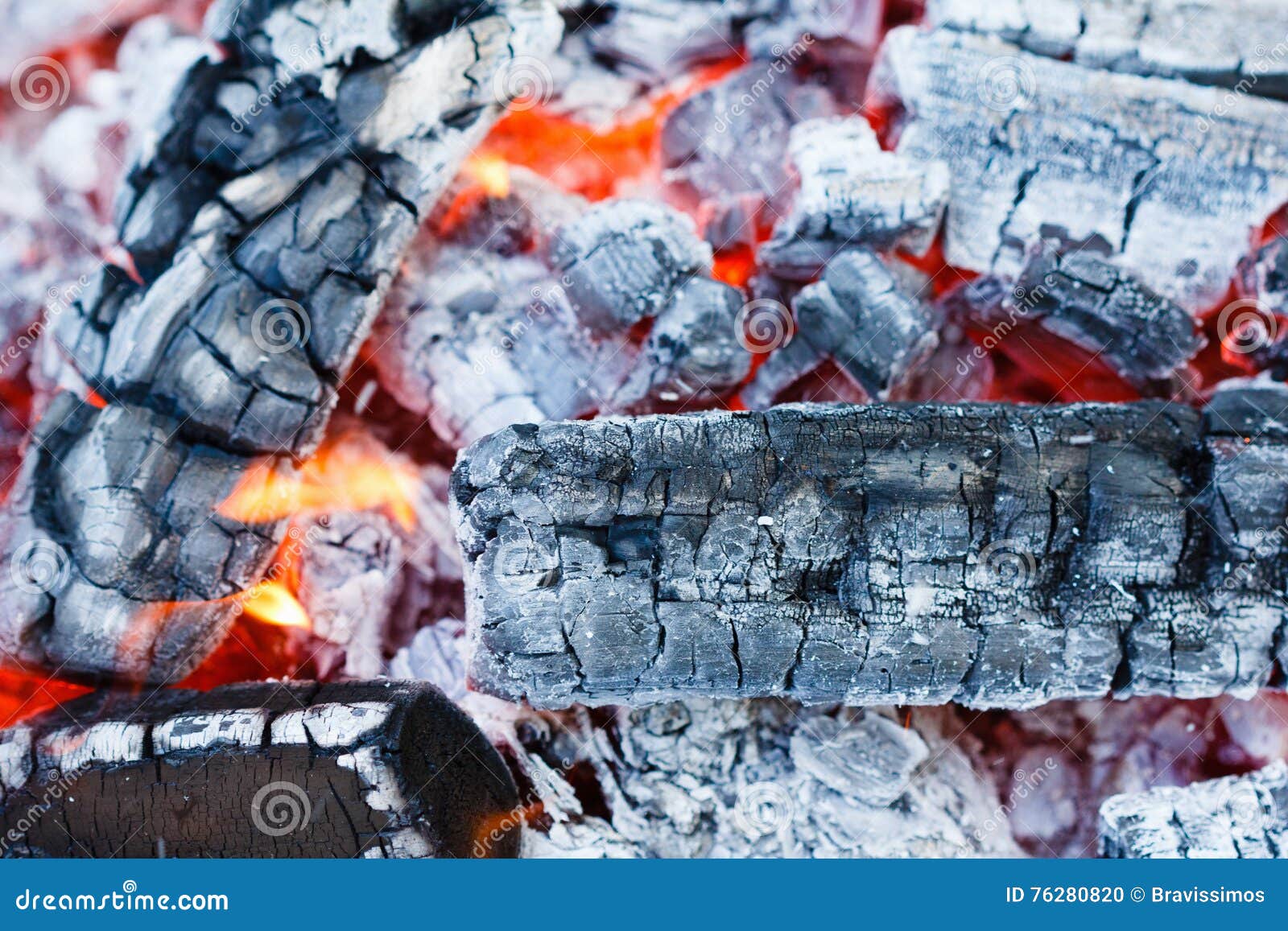 Coals of campfire closeup stock photo. Image of ember - 76280820